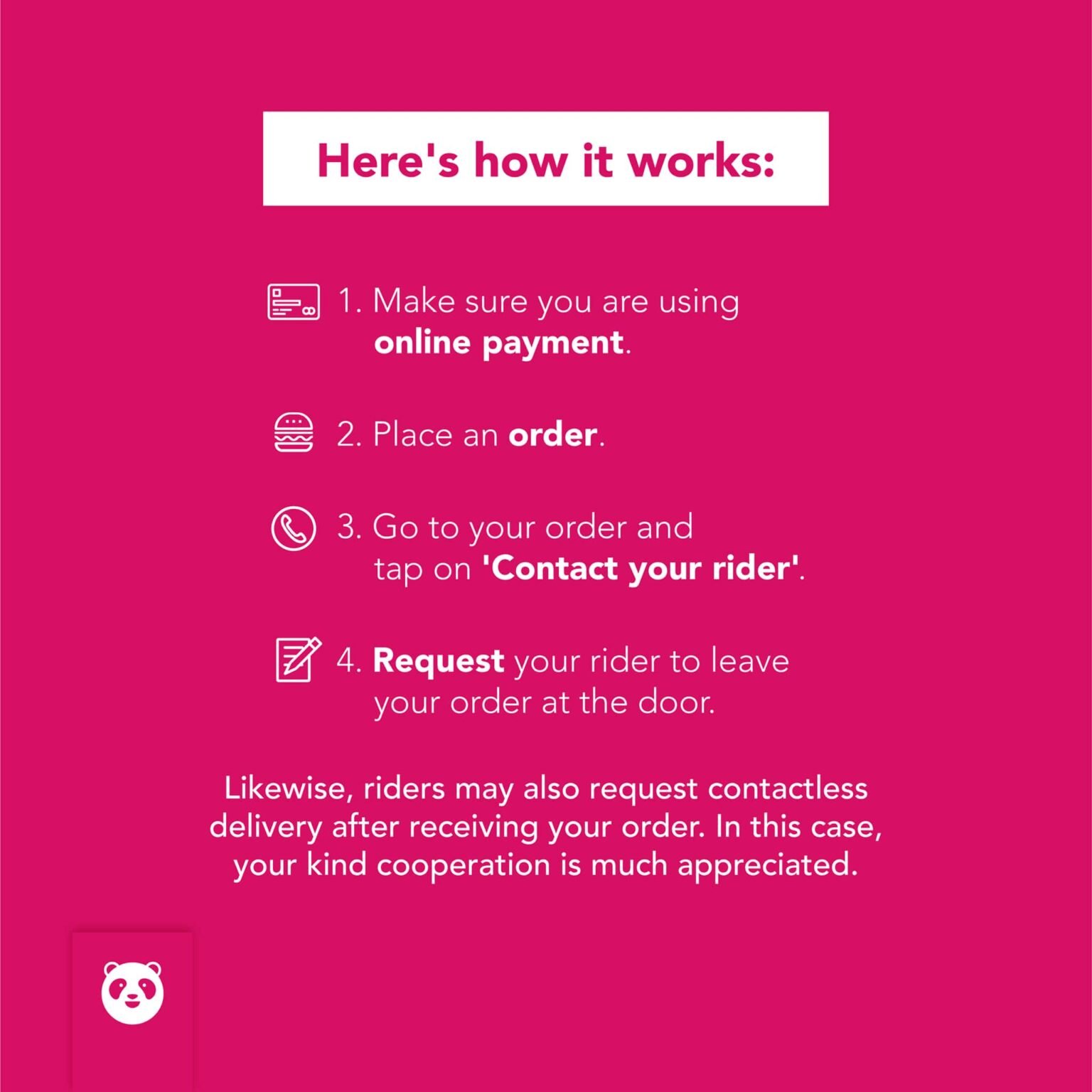 Foodpanda Philippines Launches Contactless Delivery - Iconic MNL