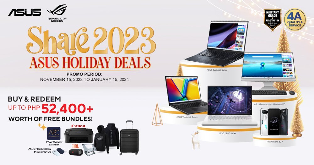 Take home bundles of deals with ASUS and ROG Share 2023 holiday promo ...