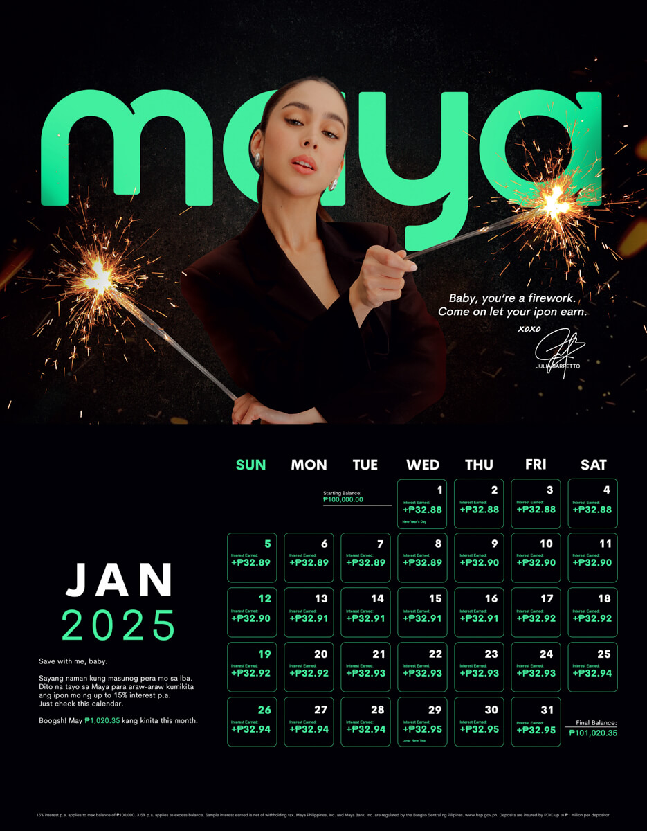 Maya Unveils First-Ever Savings Calendar with Julia Barretto