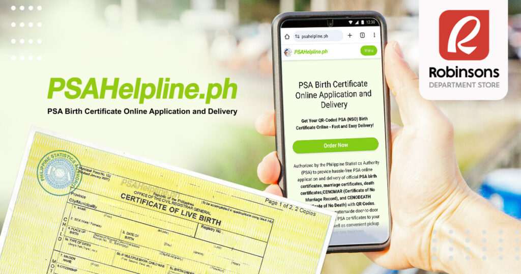 Pick Up Your PSA Certificate at Robinsons Department Store - Iconic MNL